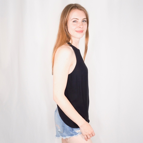 A.L.C. | Tops | Alc Open Cross Back Black Tank Top | Poshmark
